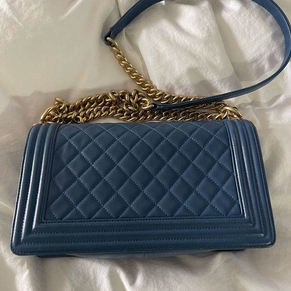 CHANEL | Bags | Chanel Boy Bag Blue | Poshmark